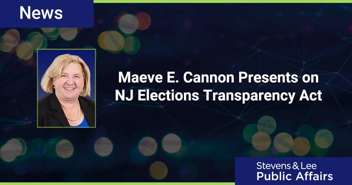 Maeve E. Cannon Presents on NJ Elections Transparency Act – Stevens ...